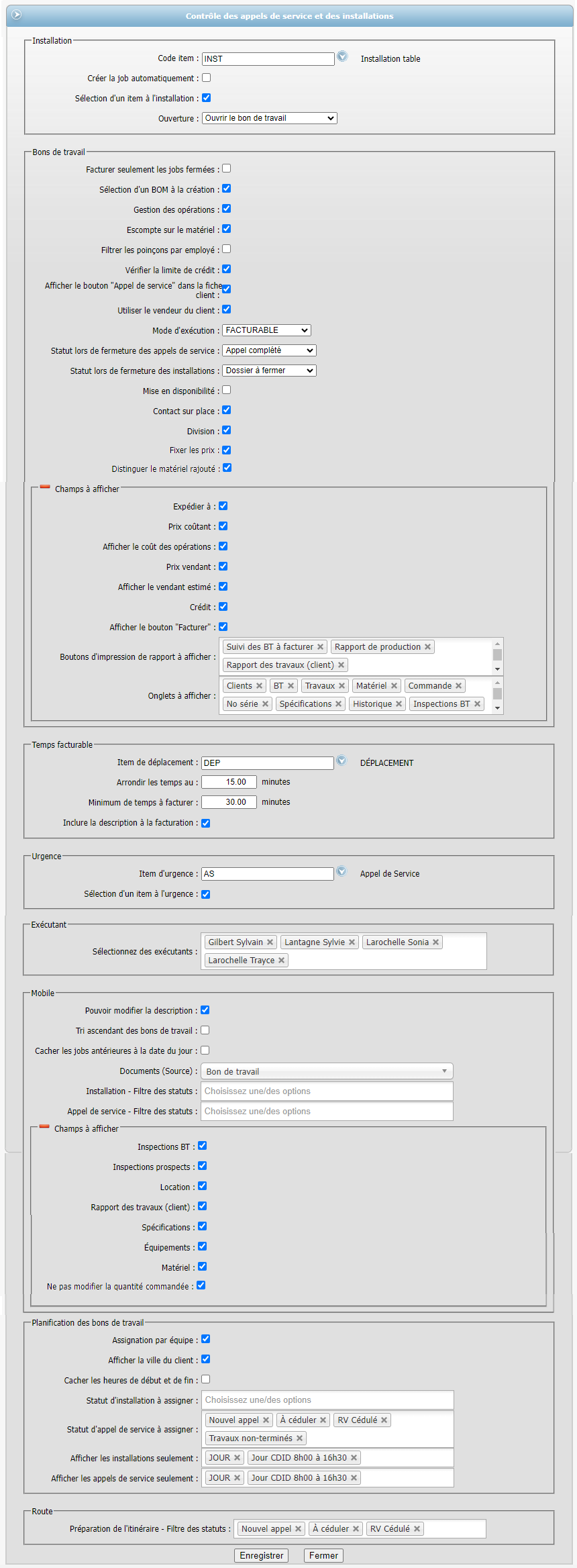 Processus des appels de service et des installations - Prextra
